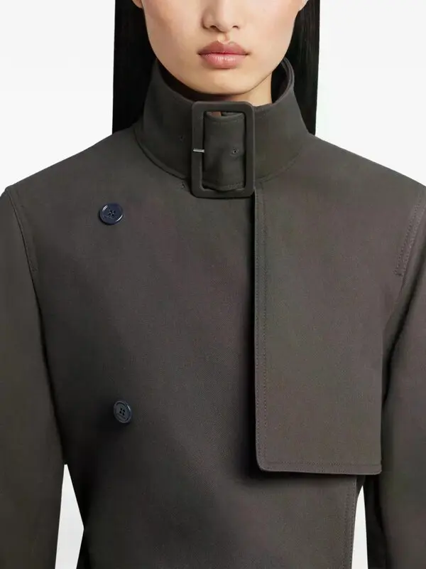 COURREGES Buckle Cotton Trench Coat - Grey