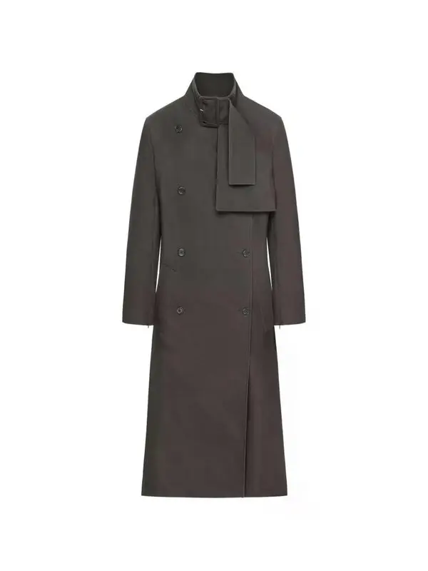 COURREGES Buckle Cotton Trench Coat - Grey