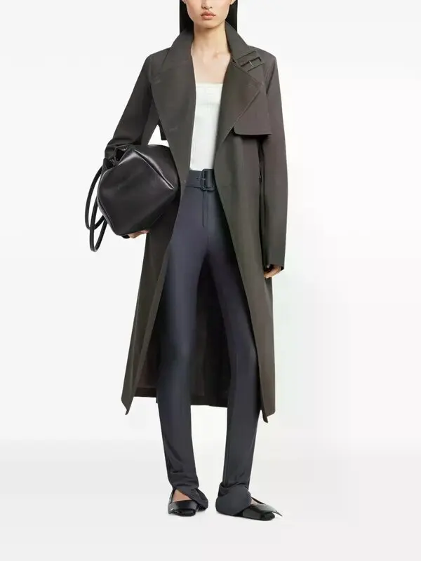 COURREGES Buckle Cotton Trench Coat - Grey