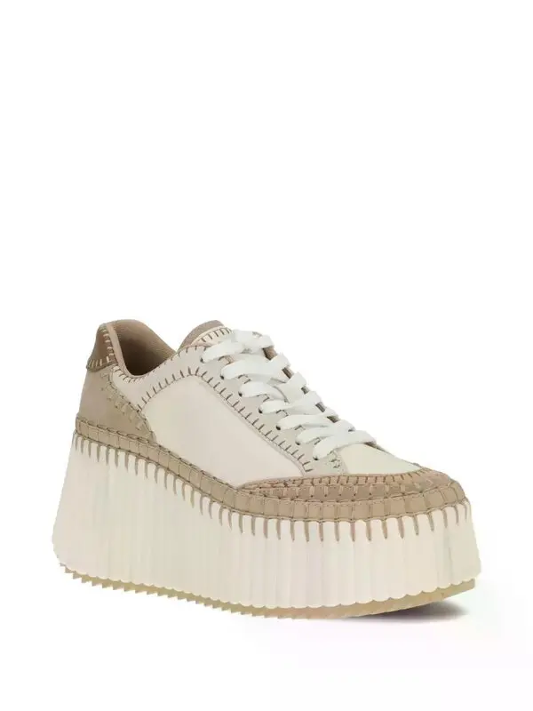 Chloé 80mm Nama Suede Wedge Sneakers