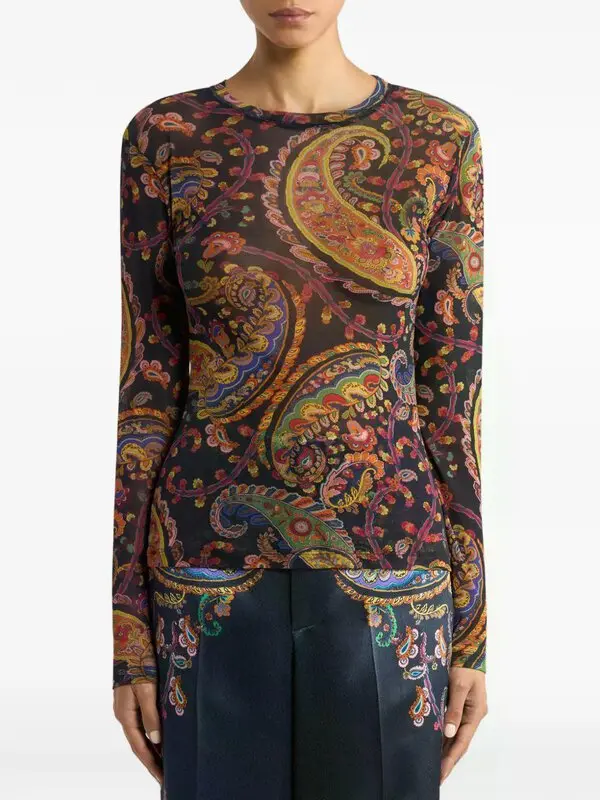 Etro Paisley-pattern Top - Black