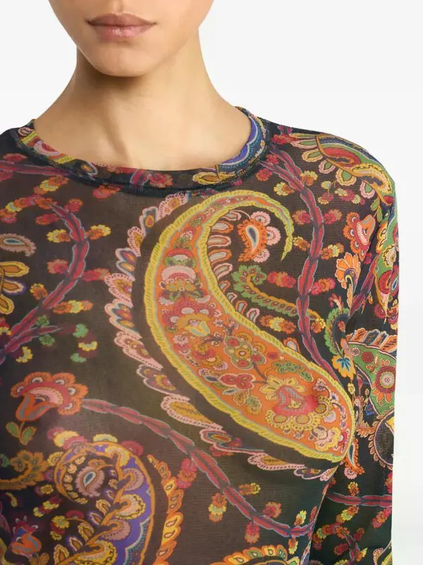 Etro Paisley-pattern Top - Black