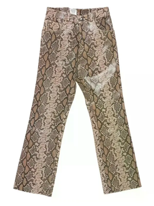 MIDNIGHT RODEO 1968 Snakeskin Print Trousers - Brown