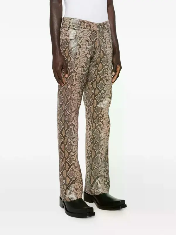 MIDNIGHT RODEO 1968 Snakeskin Print Trousers - Brown