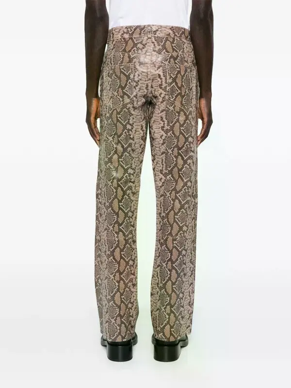 MIDNIGHT RODEO 1968 Snakeskin Print Trousers - Brown