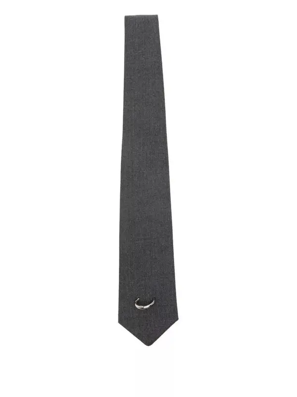 MEDEEA Ring-detail Tie - Grey