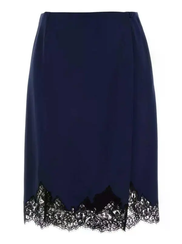 Stella McCartney Lace-trim Satin Midi Skirt - Blue