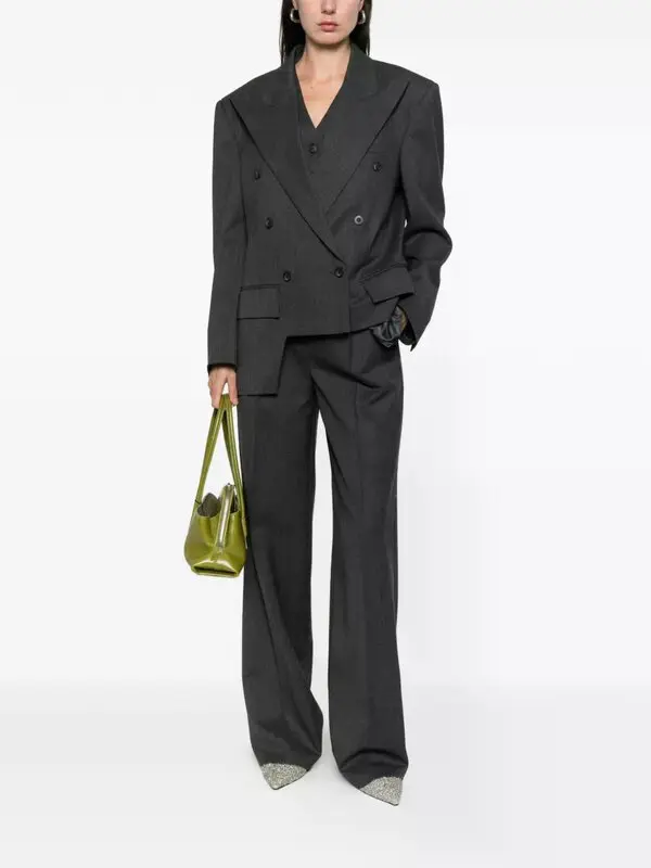 MEDEEA Trapezoid Asymmetrical Blazer - Grey