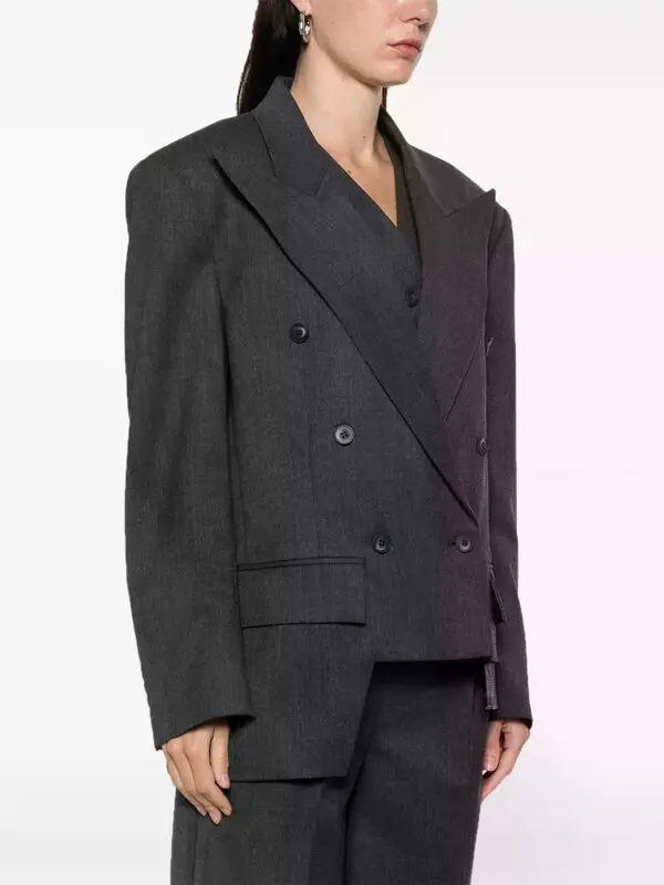 MEDEEA Trapezoid Asymmetrical Blazer - Grey