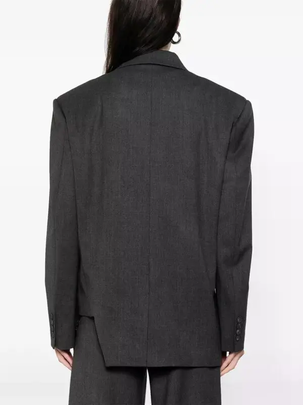 MEDEEA Trapezoid Asymmetrical Blazer - Grey