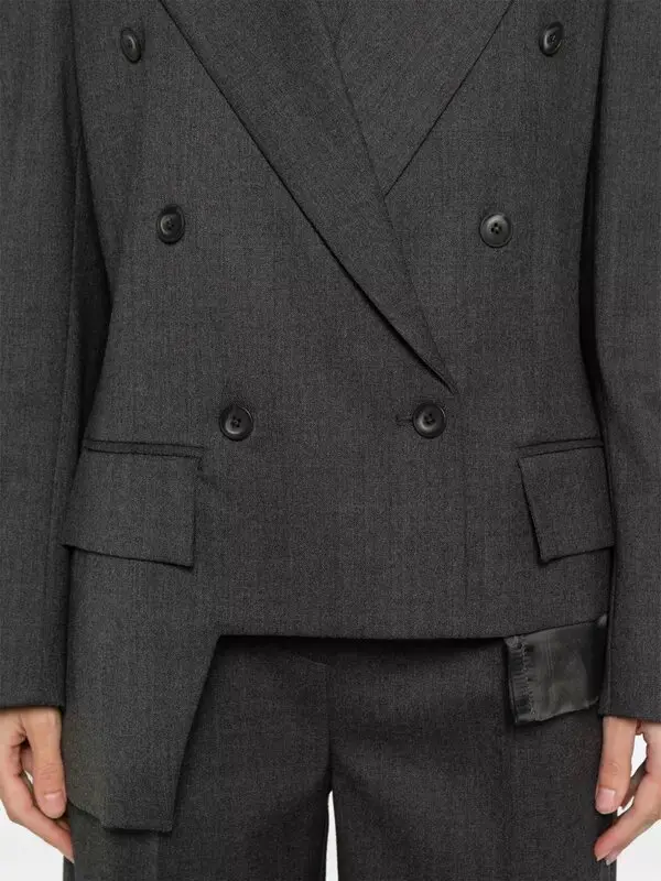 MEDEEA Trapezoid Asymmetrical Blazer - Grey