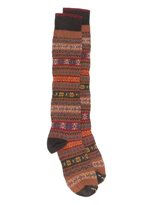 IN THE BOX Patterned Socks - Brown
