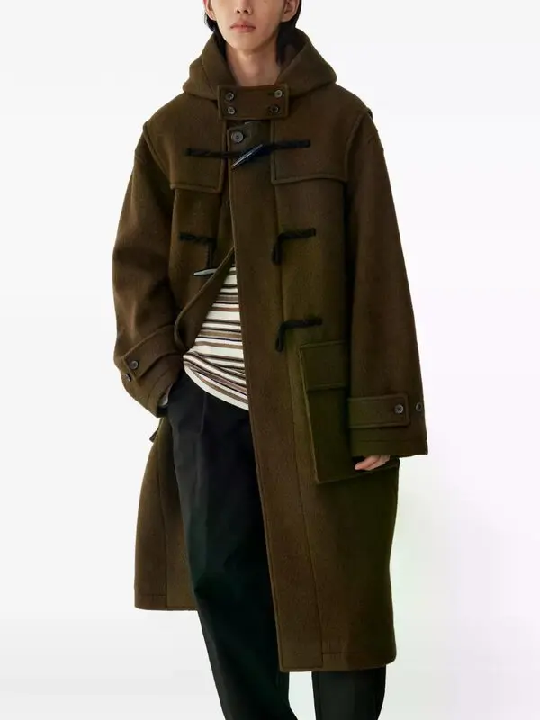 STUDIO TOMBOY Hooded Boucle Duffle Coat - Brown