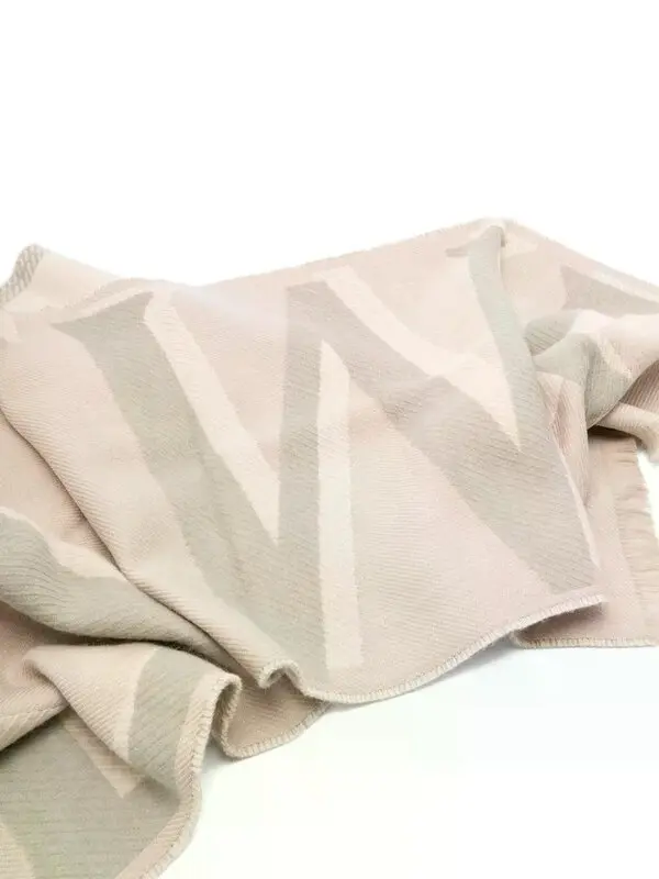 Loewe Logo-pattern Frayed Scarf - Neutrals