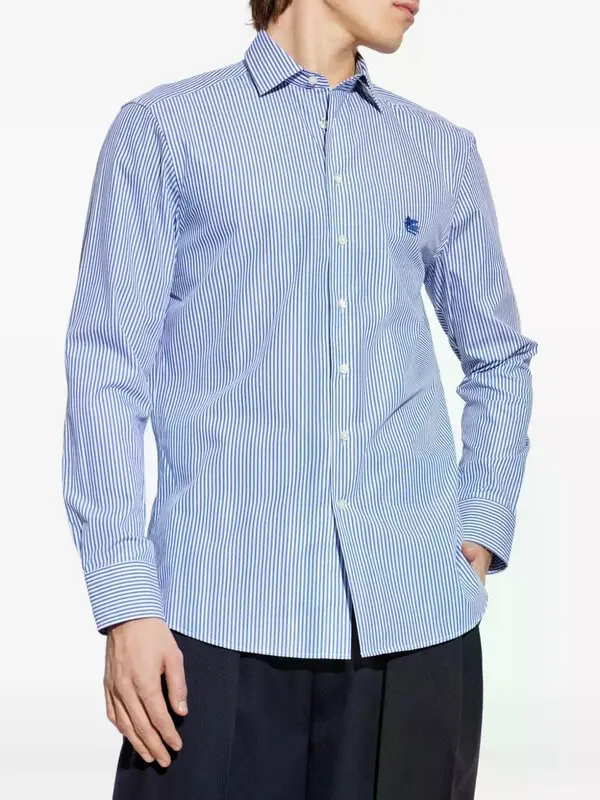 Etro Striped Logo-embroidered Shirt