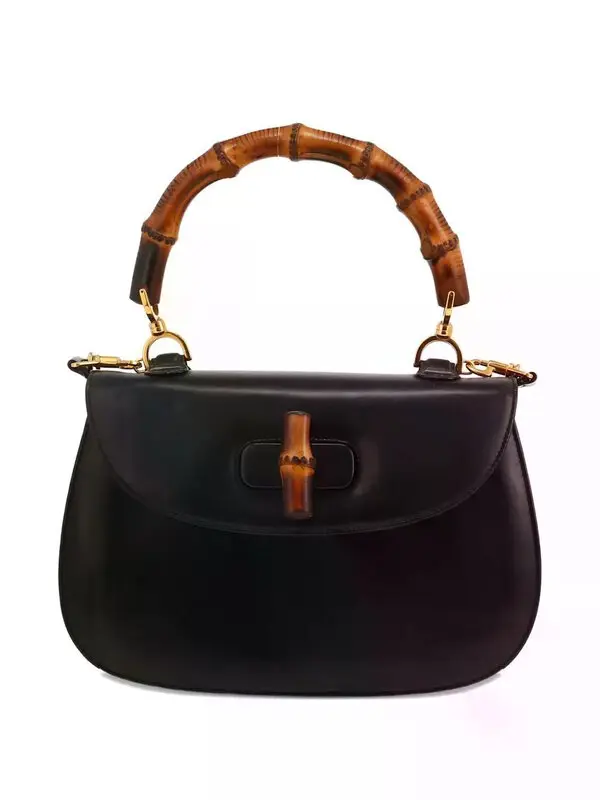 Gucci 1990's Bamboo Tote Bag - Black