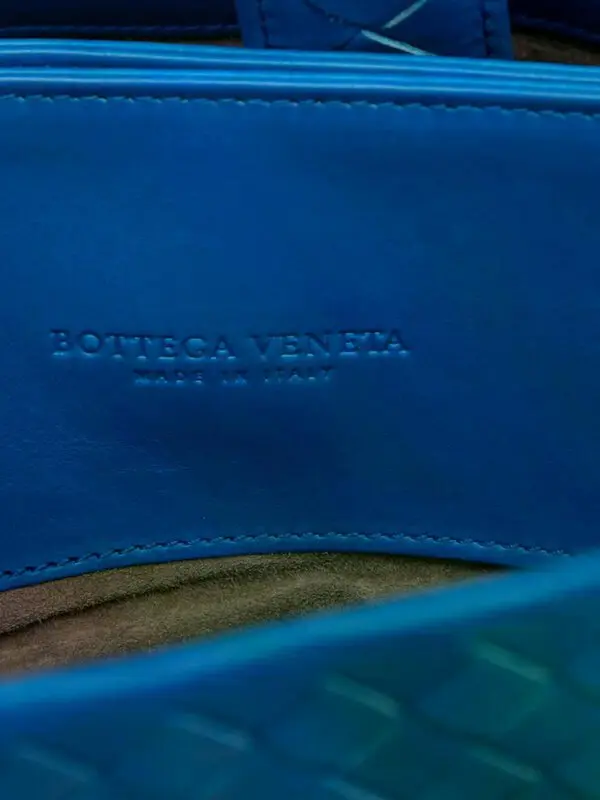 Bottega Veneta Woven Nappa Leather Roma Tote Bag - Blue