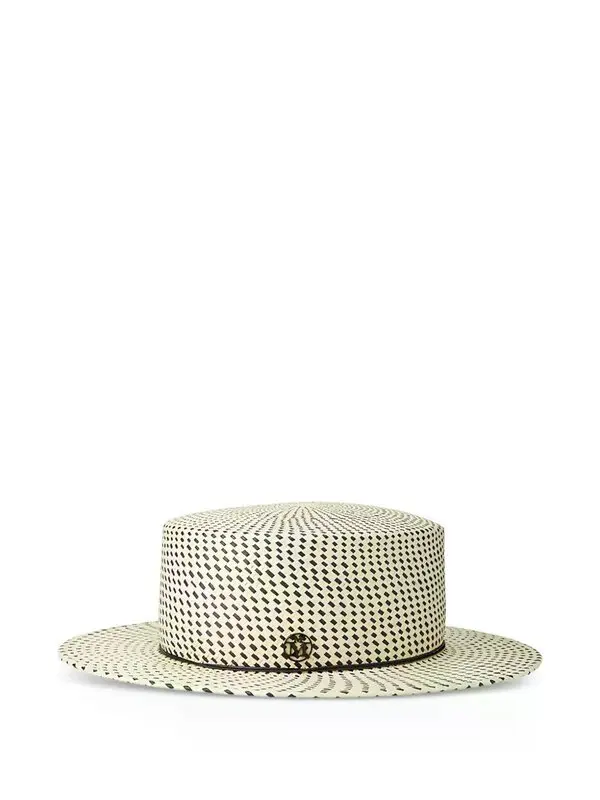 MAISON MICHEL Kiki Patterned Hat - Neutrals