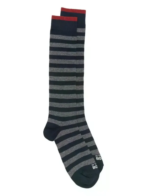 IN THE BOX Striped Trim Knee-high Socks - Blue
