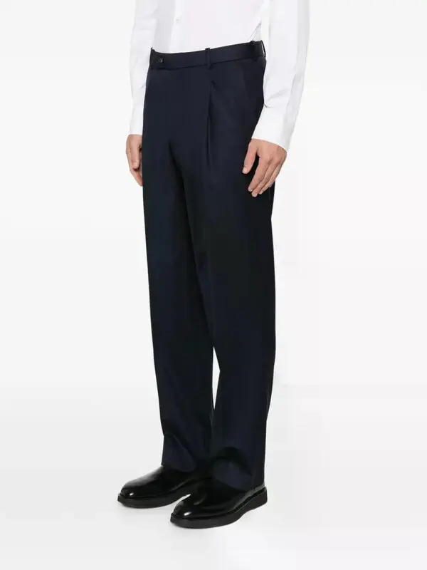 MEDEEA Pleated-front Trousers - Blue