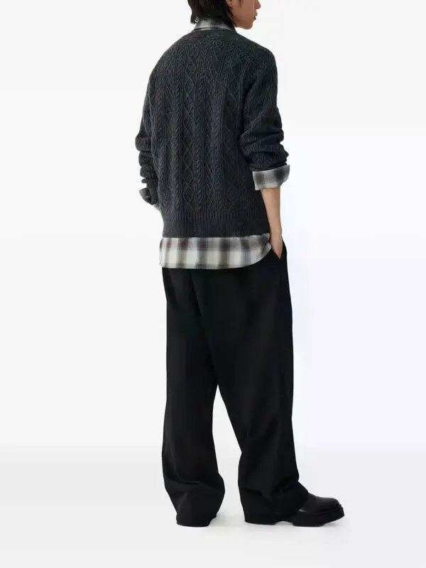 STUDIO TOMBOY Cable Knit Round Neck Sweater