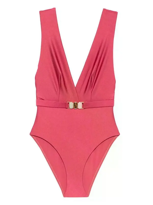 Zimmermann Belted V-neck One-piece Swimsuit - Pink