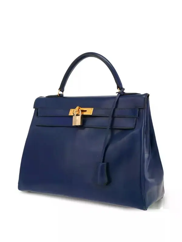 Hermès Pre-owned 1991 Kelly 32 Leather Tote Bag - Blue