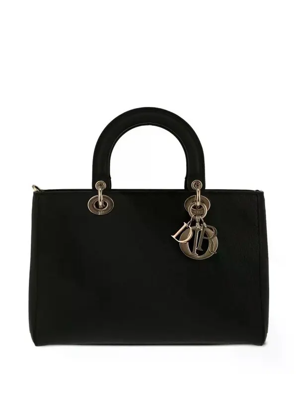 Dior Lady Grained-leather Handbag - Black