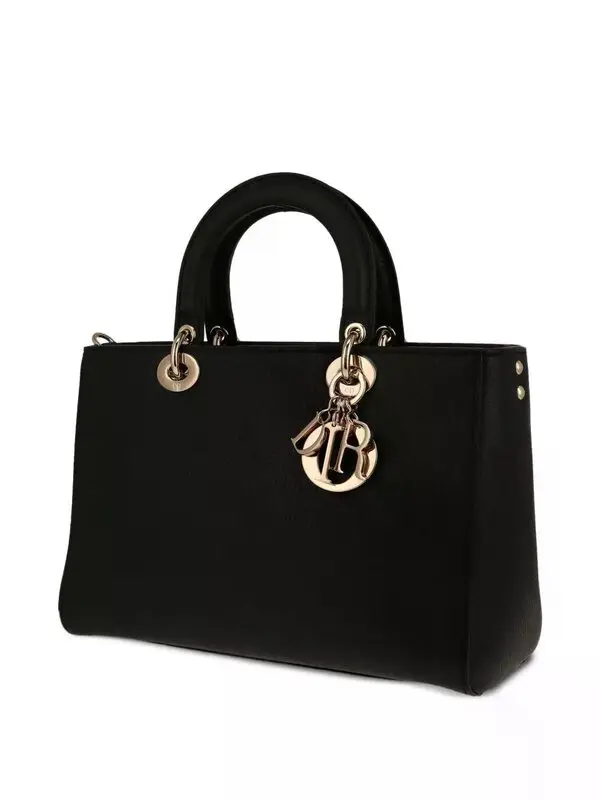Dior Lady Grained-leather Handbag - Black