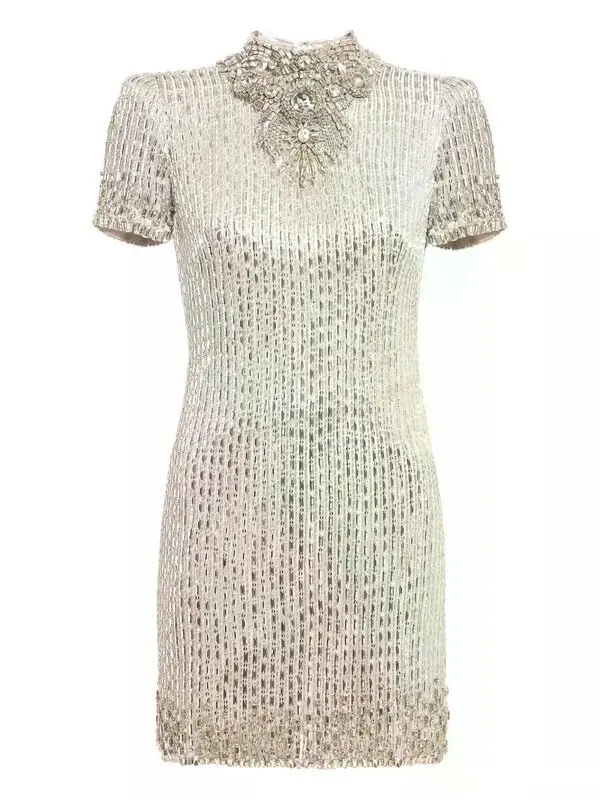 Jenny Packham Kitty Sequin-embellished Turtleneck Mini Dress