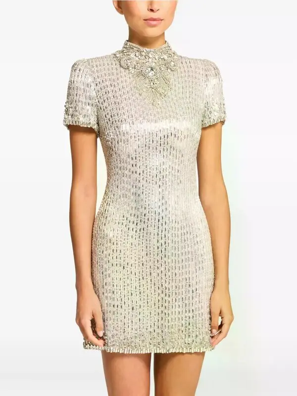 Jenny Packham Kitty Sequin-embellished Turtleneck Mini Dress