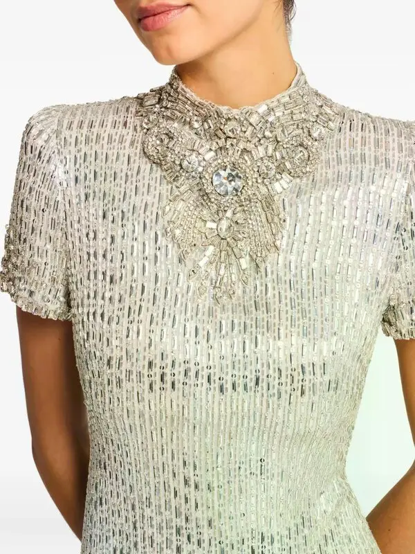 Jenny Packham Kitty Sequin-embellished Turtleneck Mini Dress