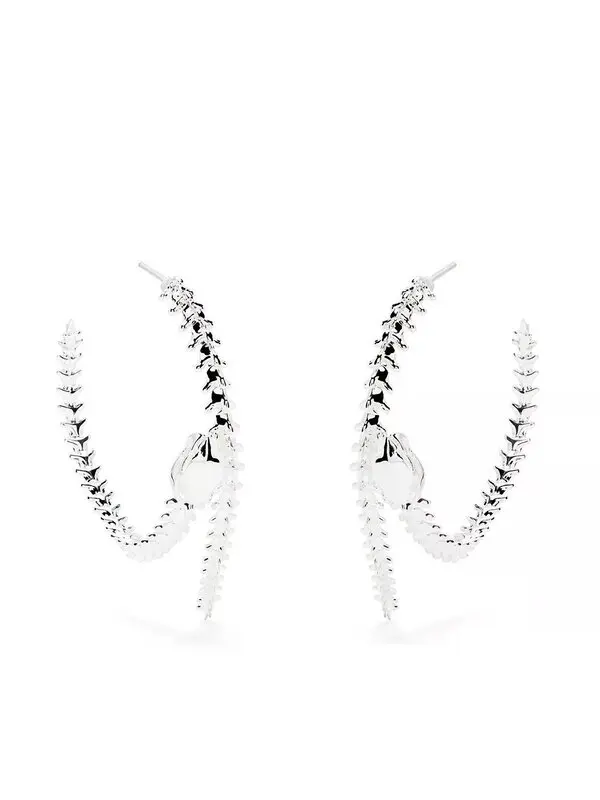 SHAUN LEANE Serpent Trace Hoop Earrings - Silver