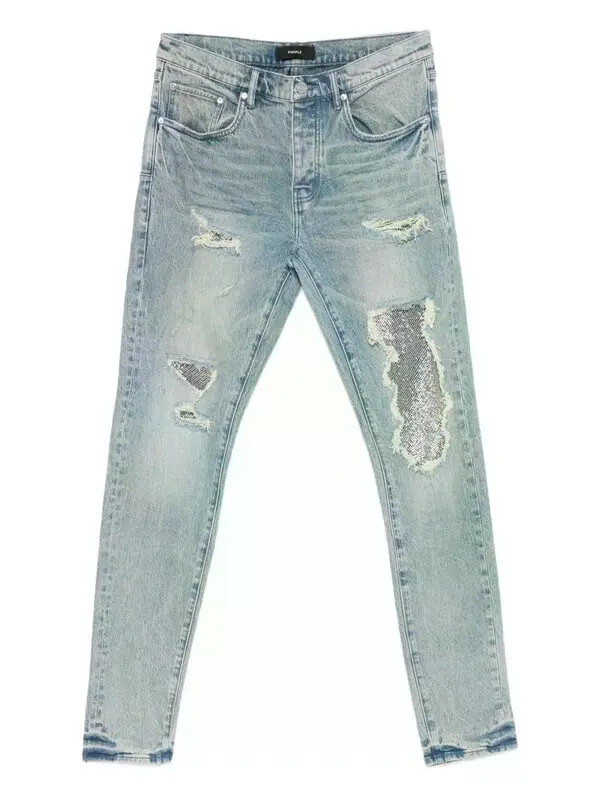 PURPLE BRAND Sequin-embellished Denim Jeans