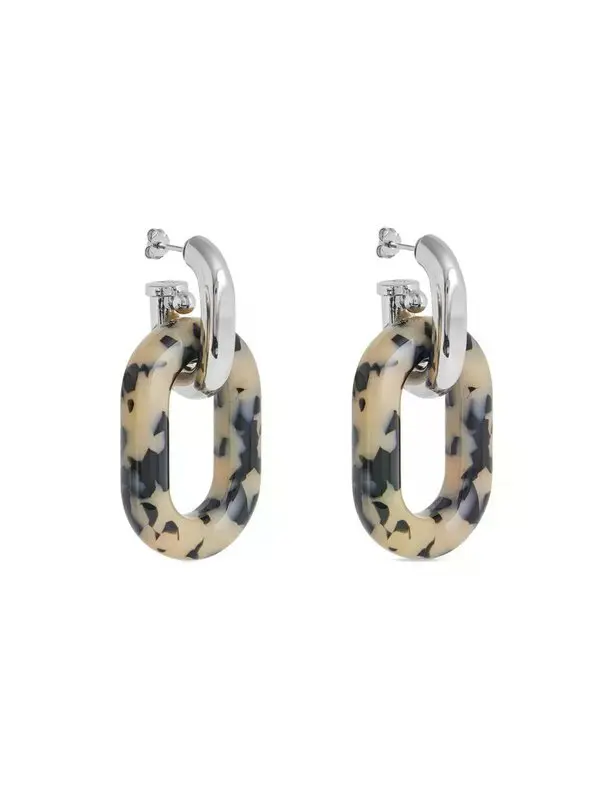 Rabanne Xl Link Patterned Earrings - Silver