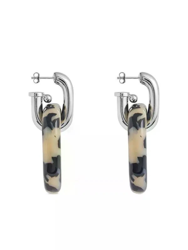 Rabanne Xl Link Patterned Earrings - Silver
