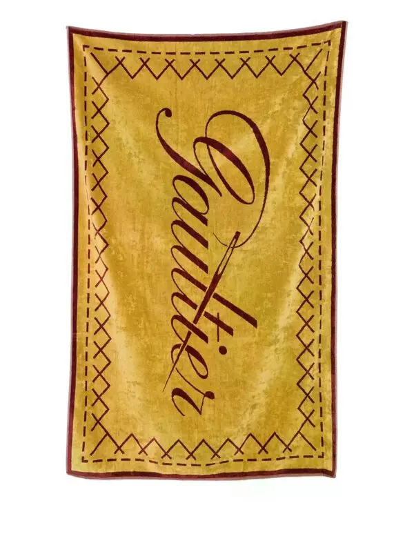 JEAN PAUL GAULTIER Jacquard Border Towel Beach - Yellow