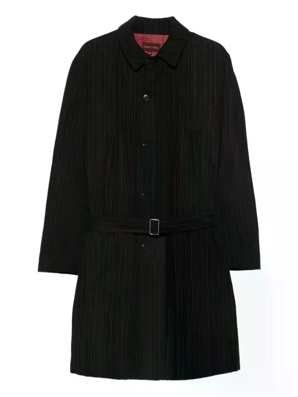 ROMEO GIGLI 1990s Striped Belted Coat
