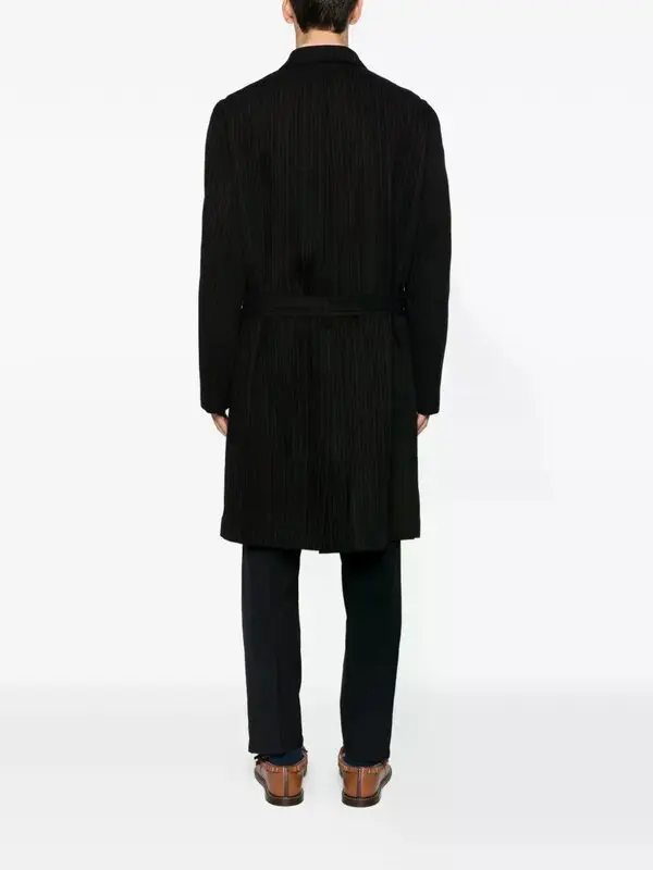ROMEO GIGLI 1990s Striped Belted Coat