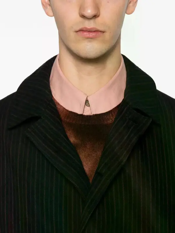 ROMEO GIGLI 1990s Striped Belted Coat