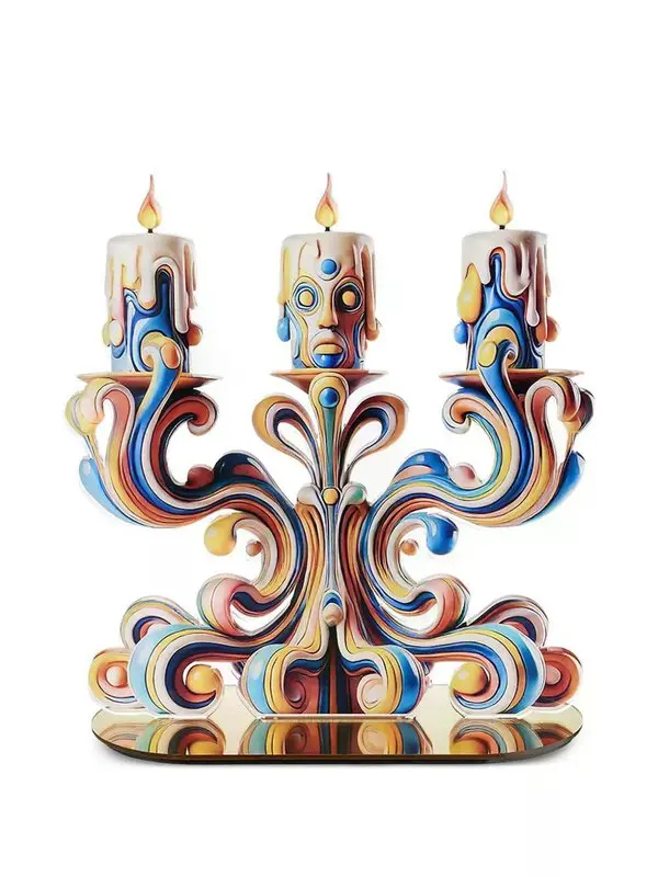 LINEE RECANATI Candypop Candelabra Figurine Stand - Blue