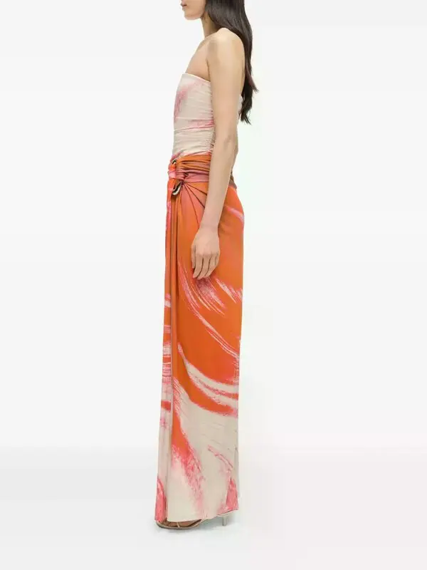 Simkhai Marble-print Strapless Top