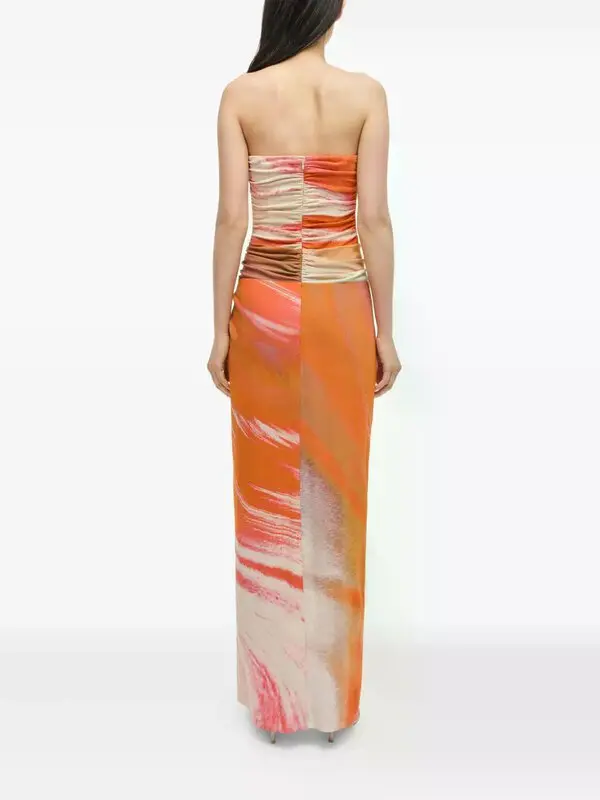 Simkhai Marble-print Strapless Top