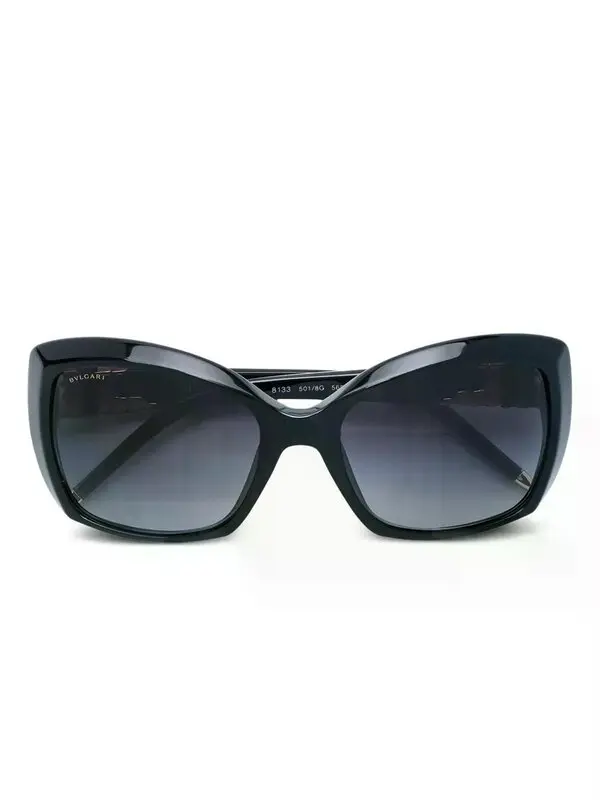 BVLGARI 1990s Embellished Square-frame Sunglasses - Black