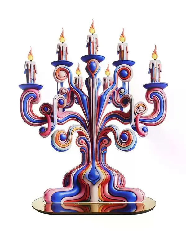 LINEE RECANATI Candypop Candelabra Stand - Blue