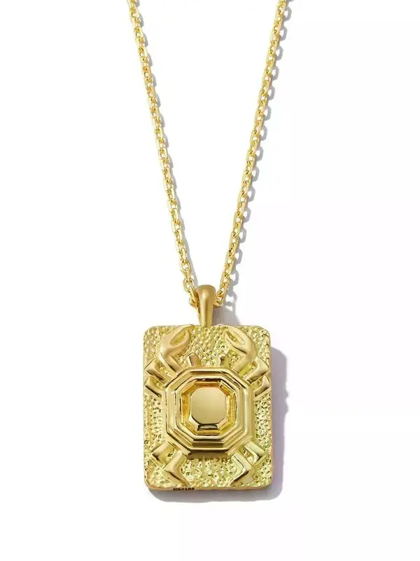 David Webb 18k Yellow And Platinum Cancer Zodiac Diamond Pendant Necklace - Gold