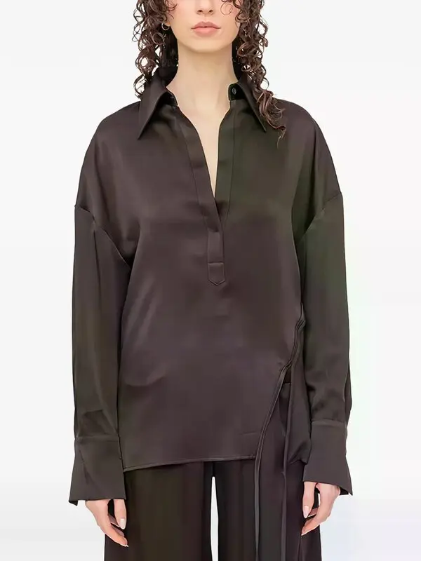 Andrea Ya'aqov V-neck Open-back Blouse