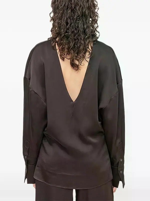 Andrea Ya'aqov V-neck Open-back Blouse