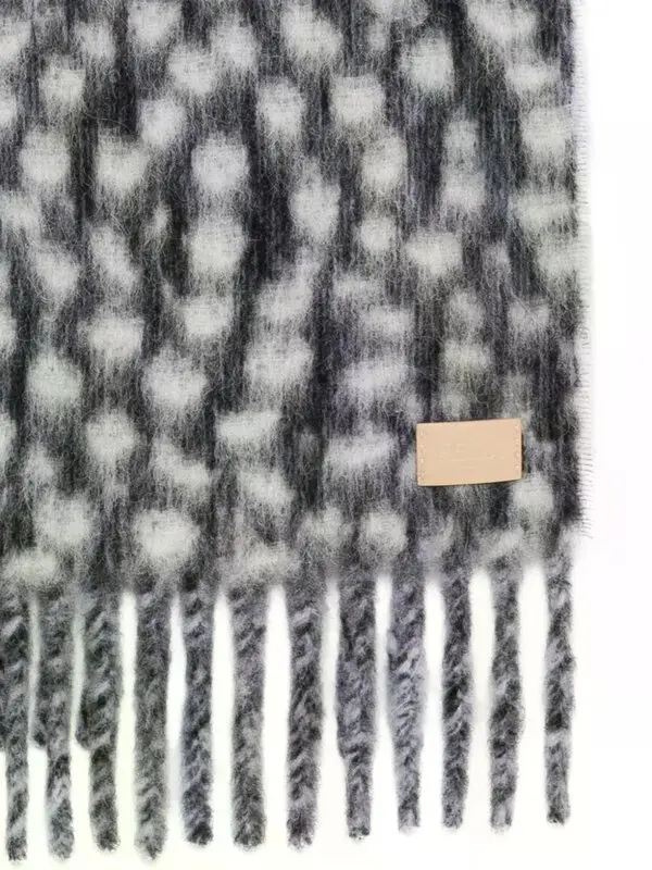 Fendi Dot-pattern Fringed Scarf