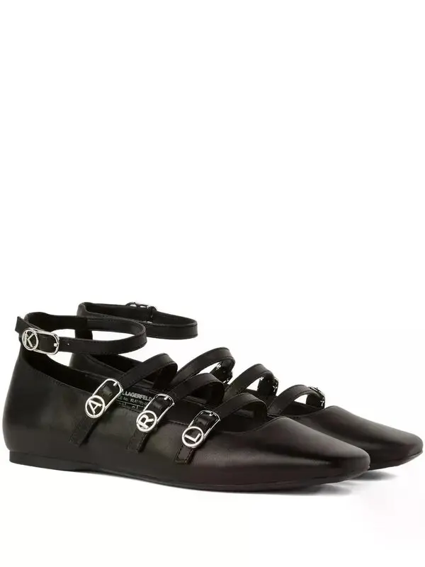 Karl Lagerfeld Konnie Four-strap Buckle Flats